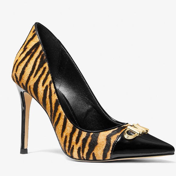Michael Kors | Shoes | Parker Tiger Print Calf Hair And Leather Pump ...